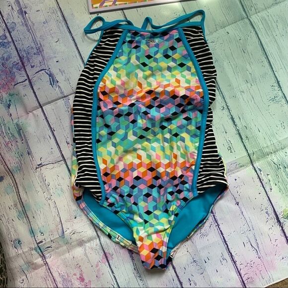 Speedo | Swim | Speedogirls Multicolor Rainbowonepieceswimsuit | Poshmark